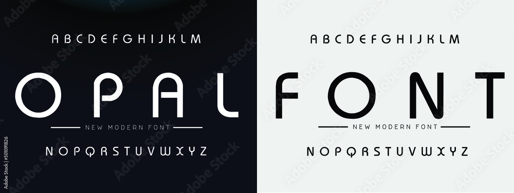 OPAL Sports minimal tech font letter set. Luxury vector typeface for company. Modern gaming ...