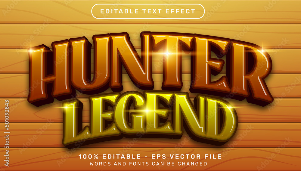 hunter legend 3d text effect and editable text effect with wood texture ...