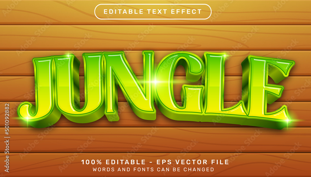 jungle 3d text effect and editable text effect with wood texture ...