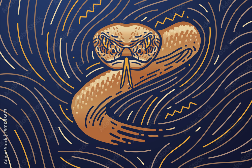 Snake zodiac sign banner. Dark mode background texture with ...