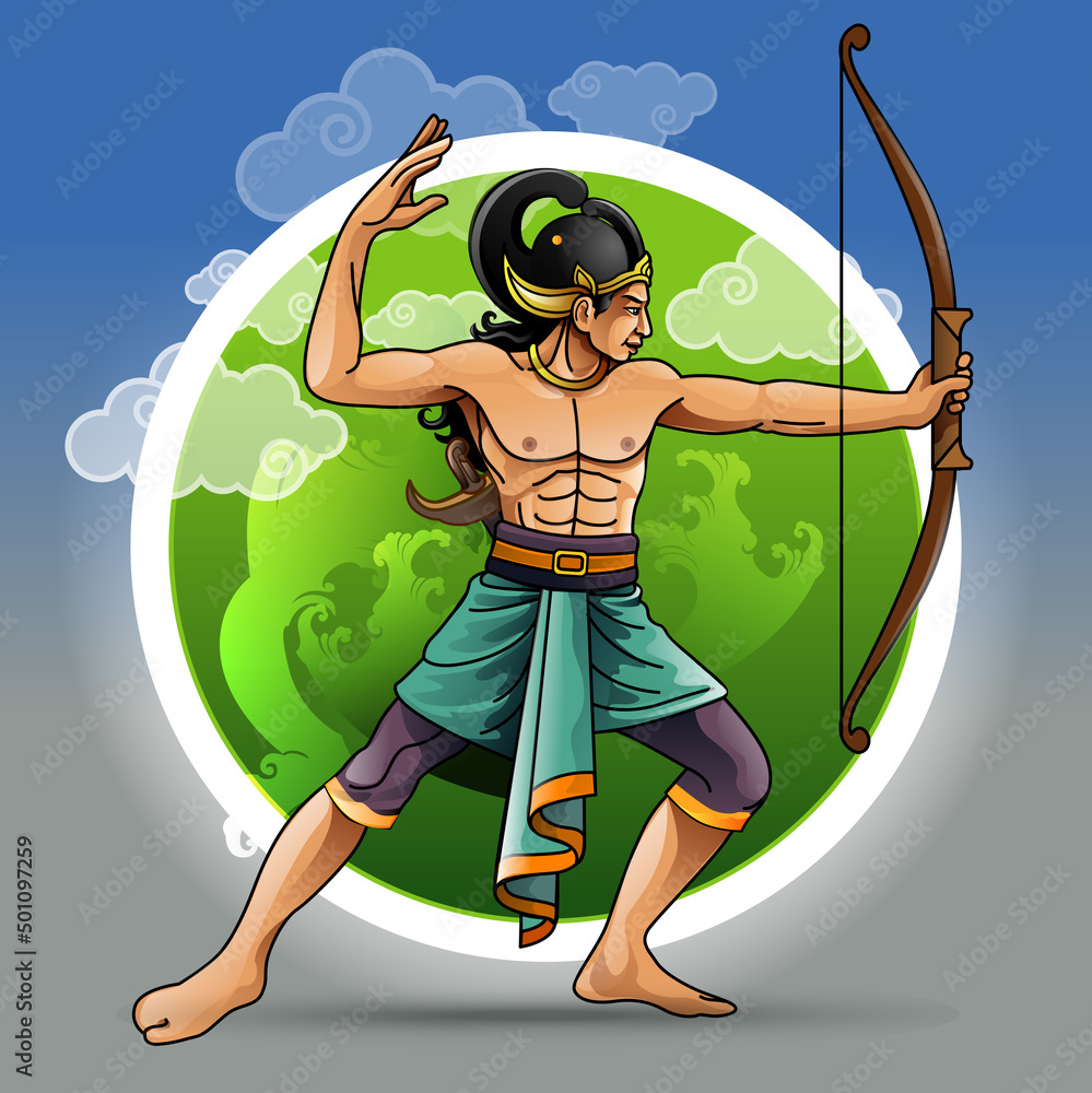 Vector illustration, Modification of Arjuna's character in the ...