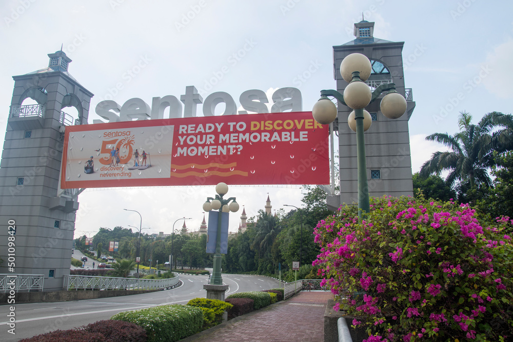 Main entrance gate to Sentosa island in Singapore Stock Photo | Adobe Stock