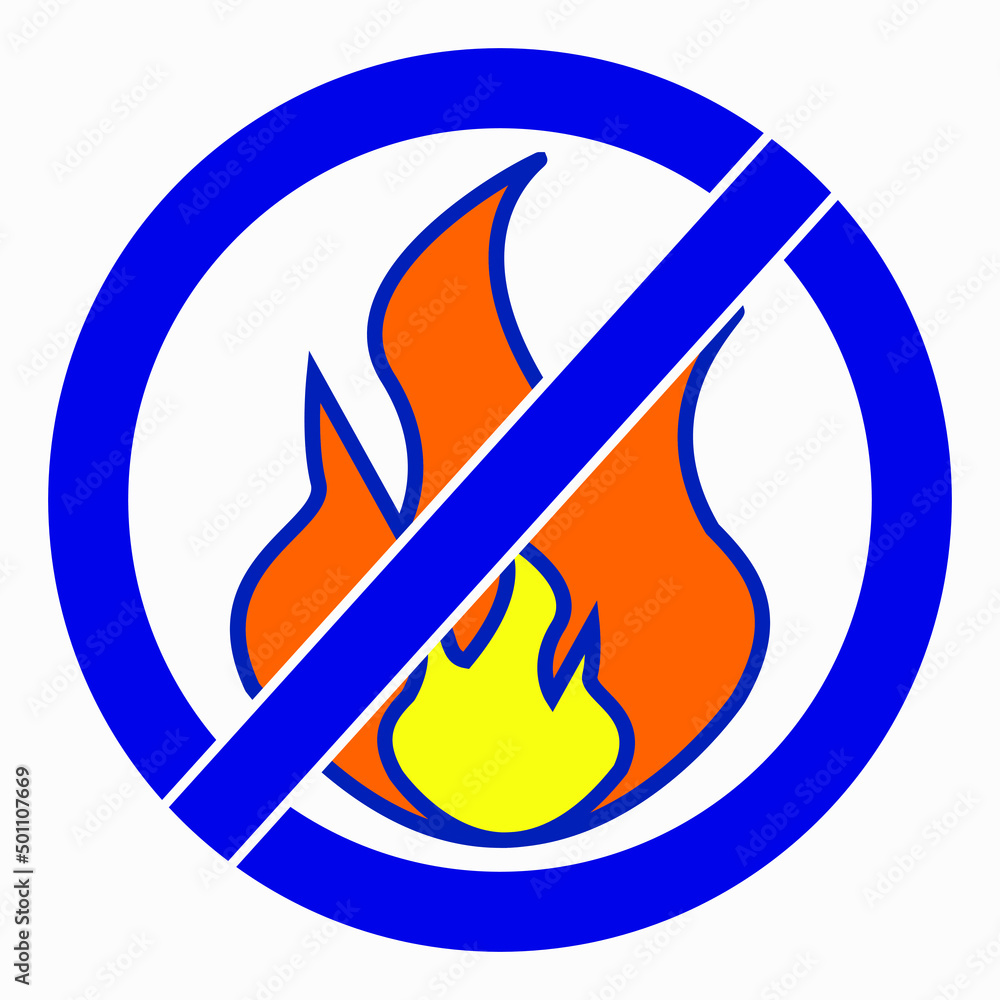 No fire icon. Dangerous fire. Fire prohibition. Flammable. Vector icon ...