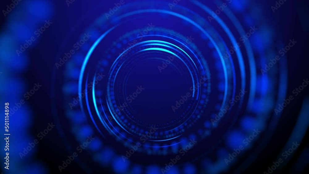 Abstract rotating circles from particles. Circular effect curves ...