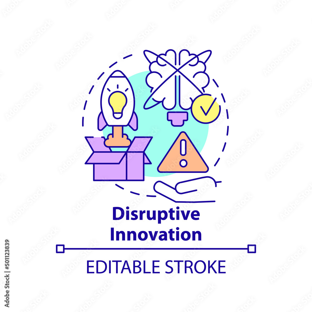 Disruptive innovation concept icon. Form of innovation in business ...