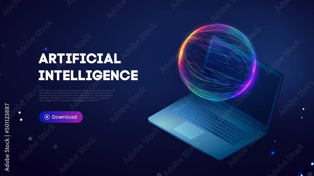 Ai digital brain. Artificial intelligence digital technology background ...