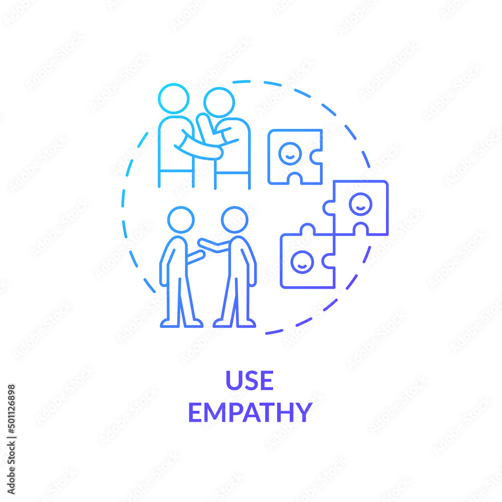 Use empathy blue gradient concept icon. Developing emotional awareness ... Use empathy blue gradient concept icon. Developing emotional awareness ...