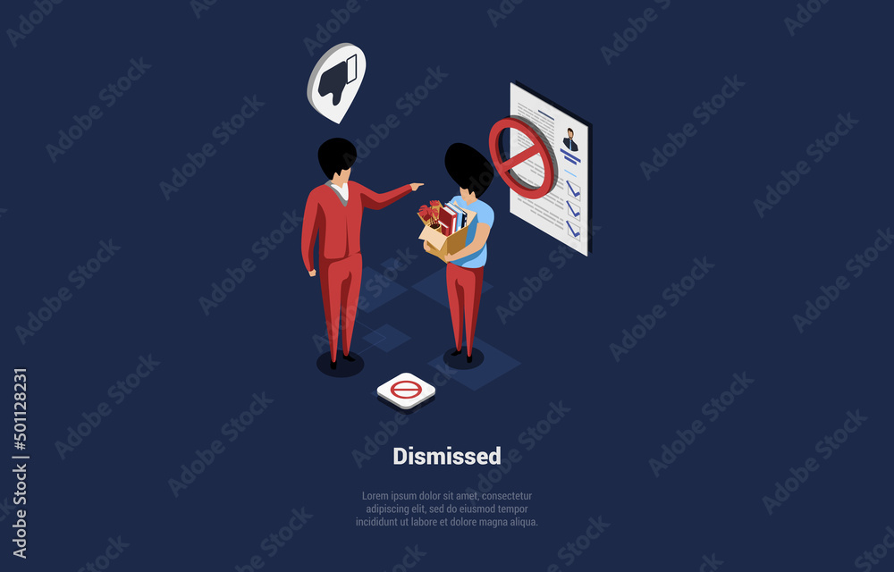 Concept Of Human Resources And Career In Corporations. Dismissed Worker ...