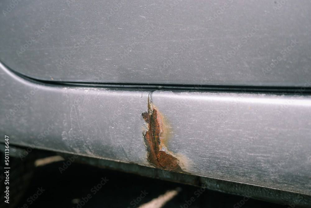 Corrosion, rust on the car body. car with Rust and Corrosion and paint ...