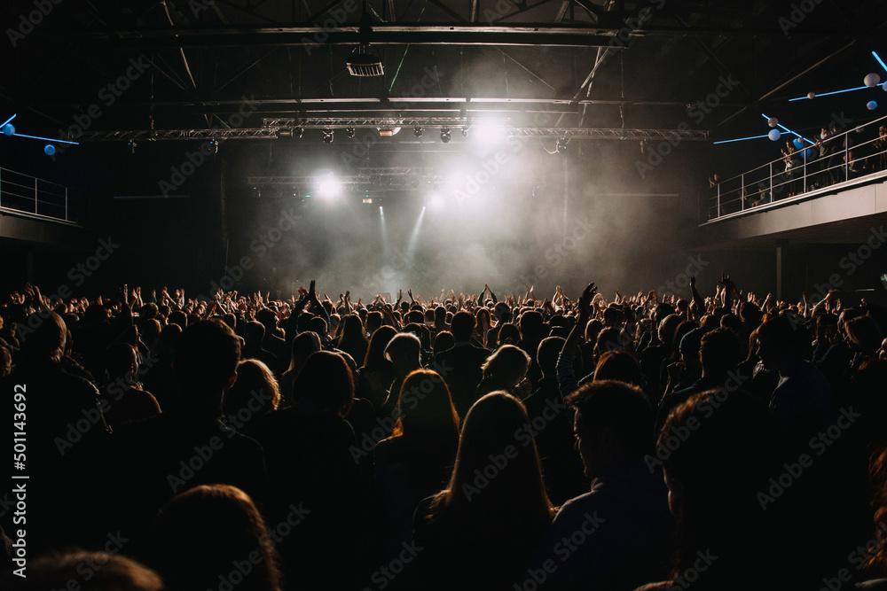 music concert stage view from the crowd Stock Photo | Adobe Stock