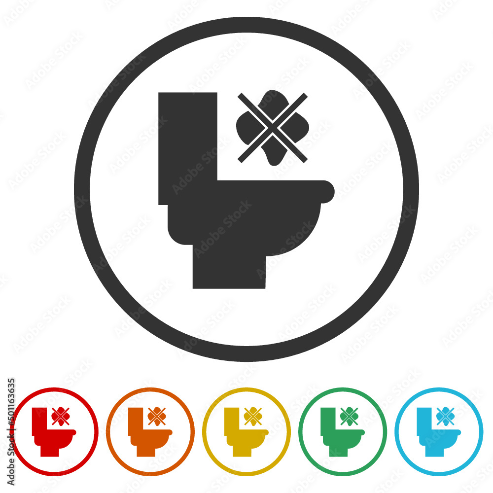 Do not throw in the toilet icon. Set icons colorful Stock Vector ...