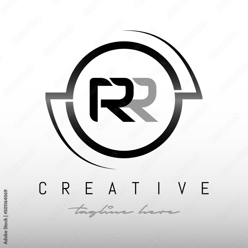 Initial RR letter logo with creative modern business typography vector ...