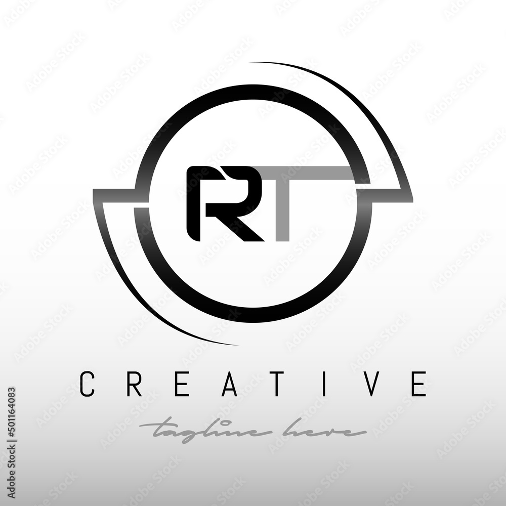 Initial RT letter logo with creative modern business typography vector ...