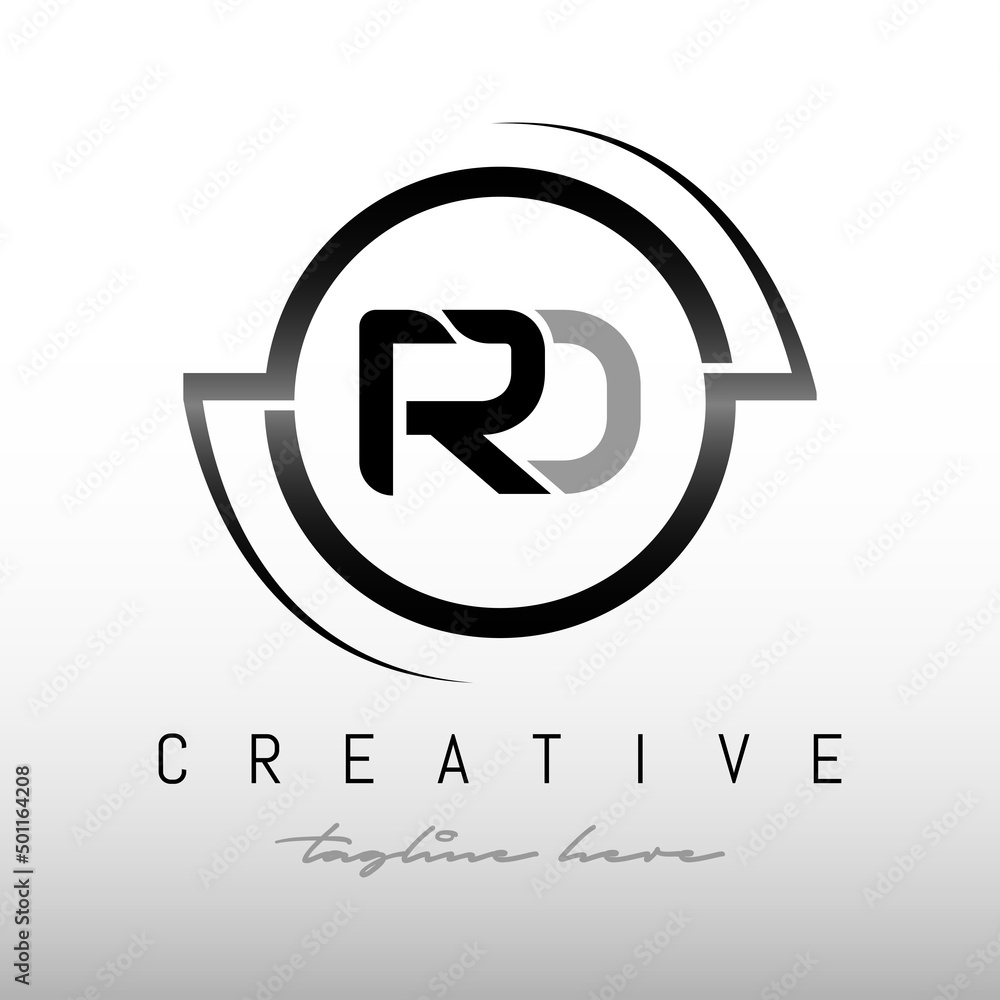 Initial RD letter logo with creative modern business typography vector ...