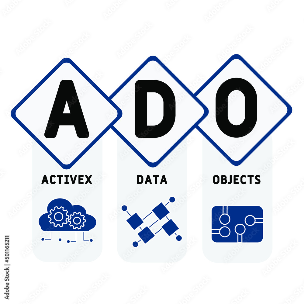 Vettoriale Stock ADO - ActiveX Data Objects acronym. business concept ...