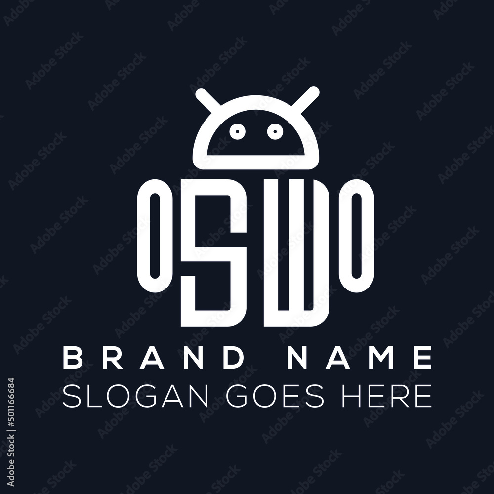 SW logo design initial creative letter on black background. SW vector ...