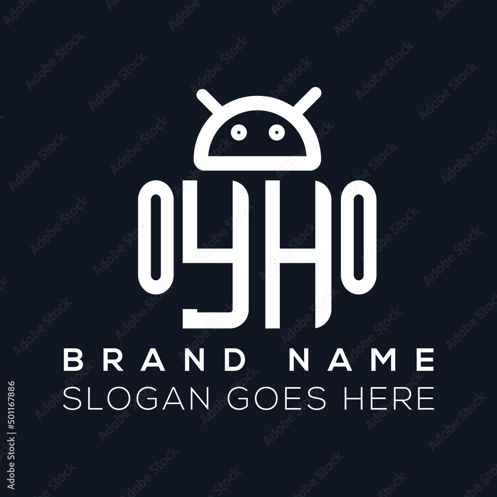 YH logo design initial creative letter on white background. YH vector ...