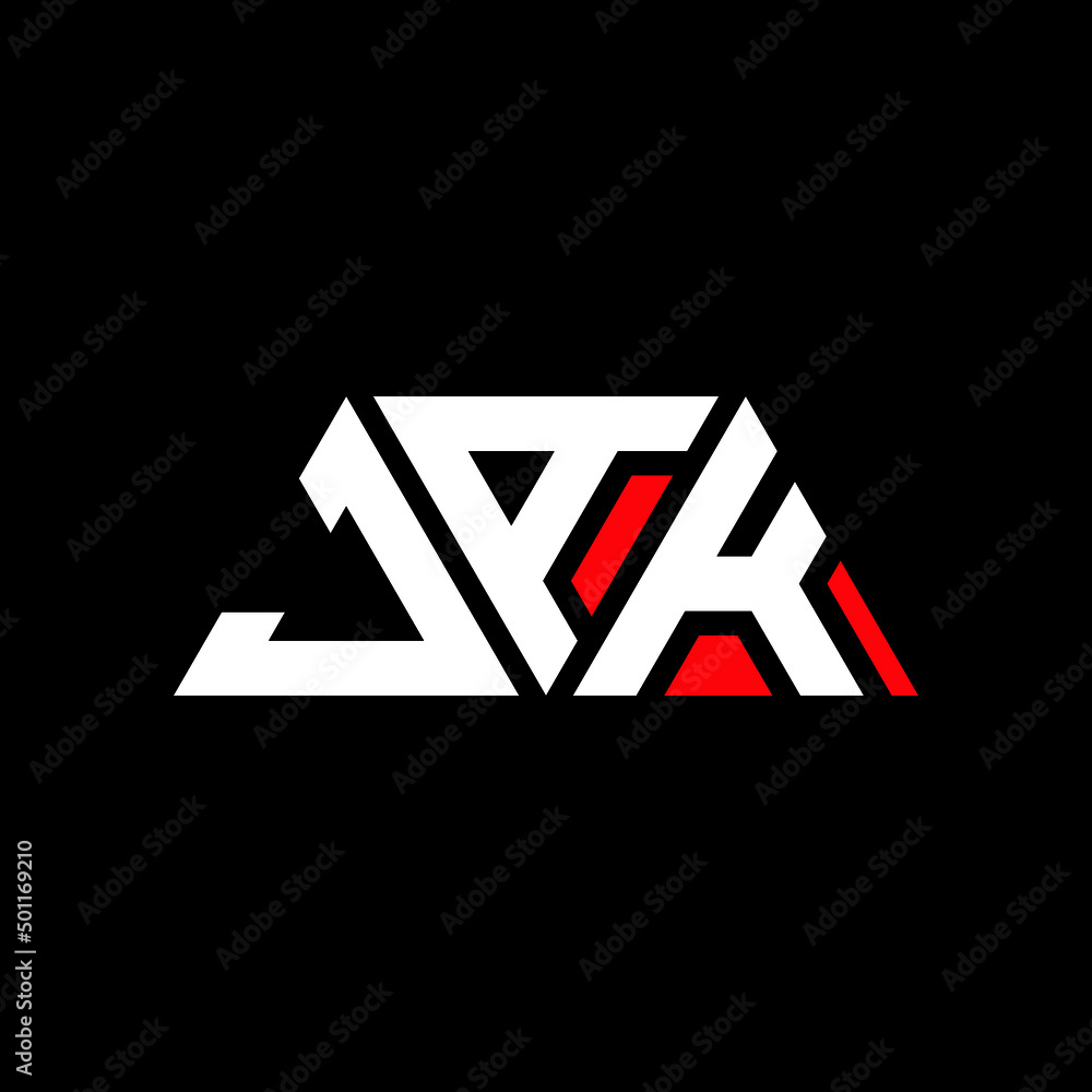 JAK triangle letter logo design with triangle shape. JAK triangle logo ...