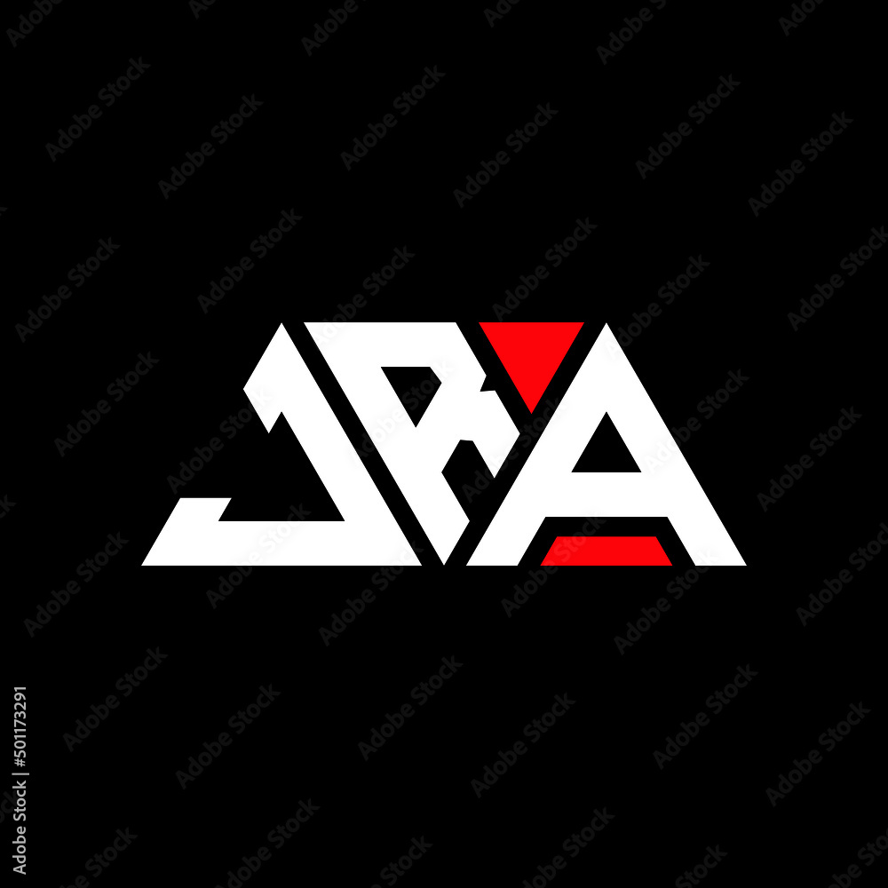 JRA triangle letter logo design with triangle shape. JRA triangle logo ...