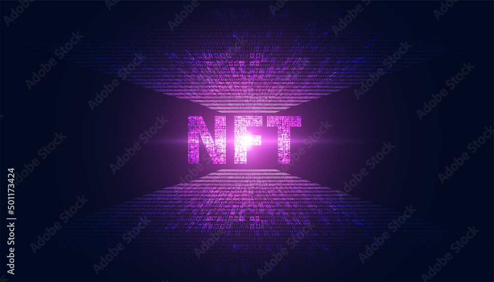 Abstract NTF Digital Image Concept .binary Irreplaceable Token The only ...