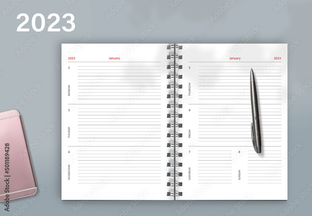 2023 Personal Planner Layout Stock Template | Adobe Stock
