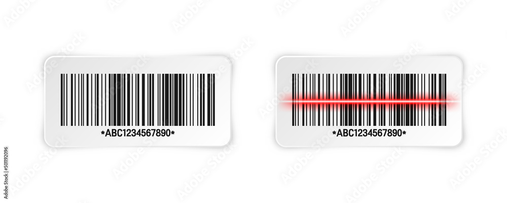 Realistic barcode sticker. Identification tracking code. Serial number ...