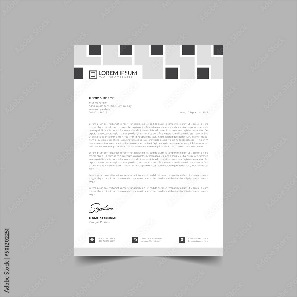 Professional creative business company letterhead Design template Free ...