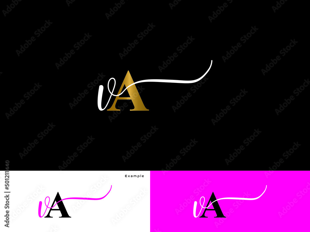 Luxury VA Logo Icon, Signature Va av Logo Letter Vector For Fashion or ...