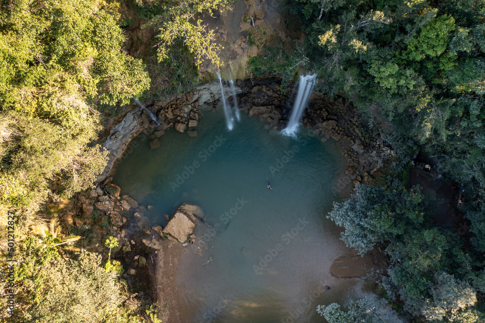 Cascada Salto Alto en Monte Plata, Republica Dominicana Stock Photo ...