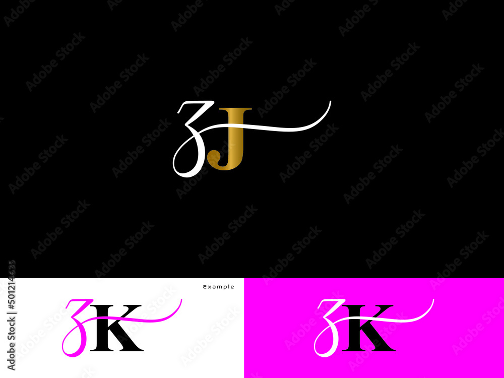 Letter ZJ z j Logo, Modern Zj jz Signature Letter Logo Icon design ...