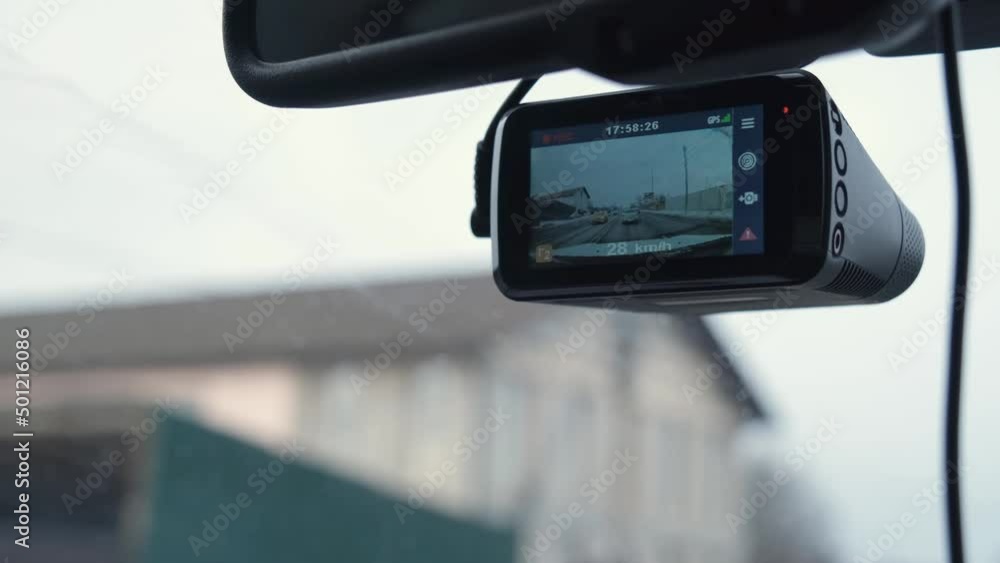 The DVR works in the car. Video recording of the traffic situation ...