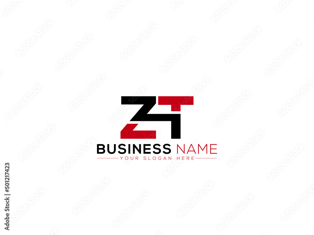 Letter ZT Logo Image, Colorful Zt tz Letter Vector Icon With Black And ...