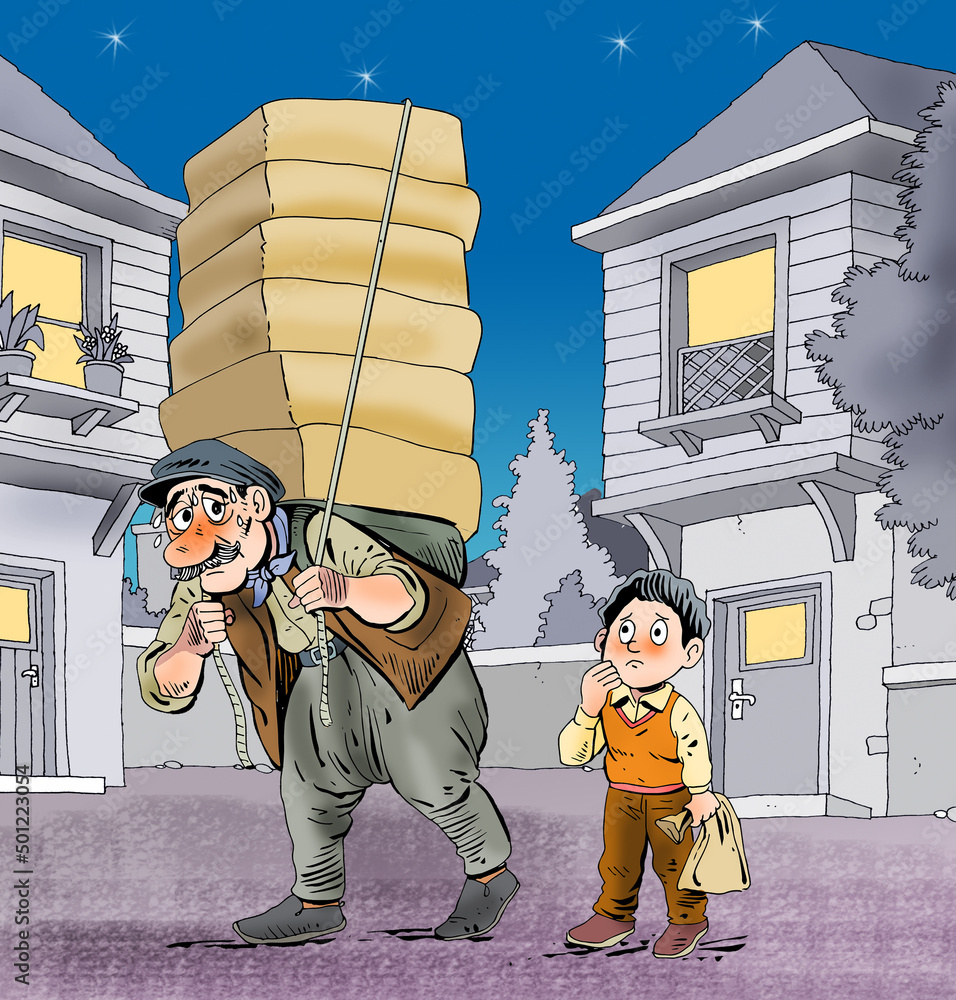 cartoon, illustration, car, drawing, boy, comic, humor, art, people ...