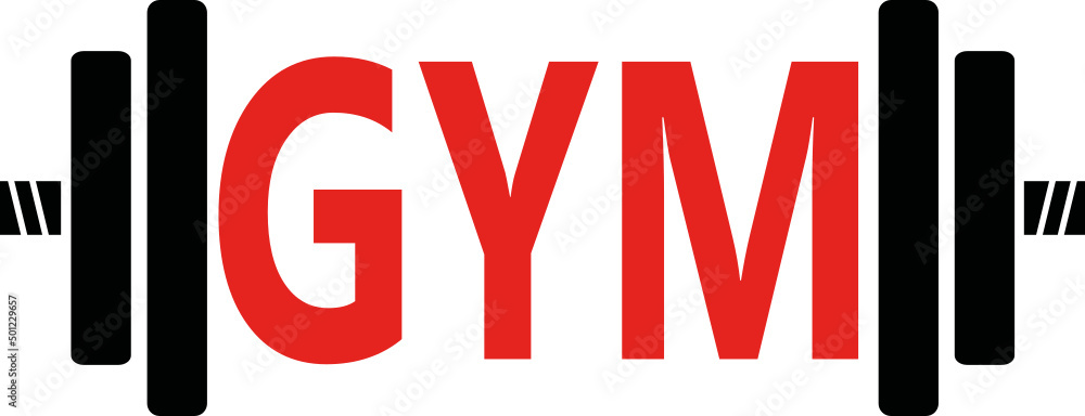 Gym text with barbell layered file bodybuilding svg vector cutfile for ...
