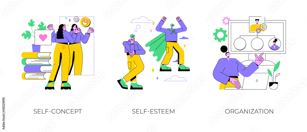 Personality trait abstract concept vector illustration set. Self ...