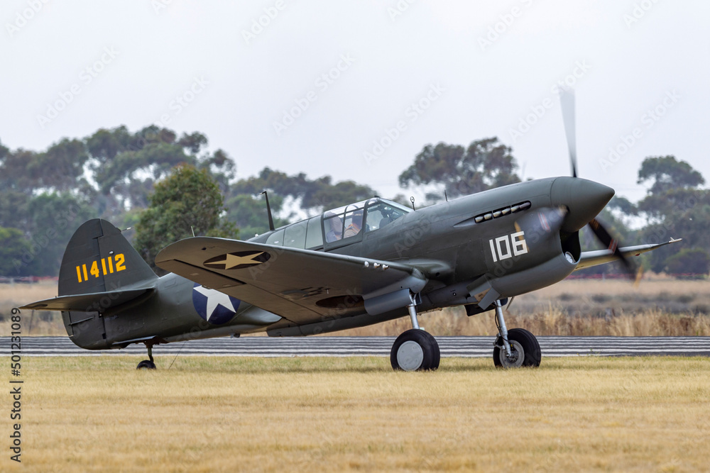 RAAF Williams, Point Cook, Australia - March 1, 2014: Curtiss P-40F ...