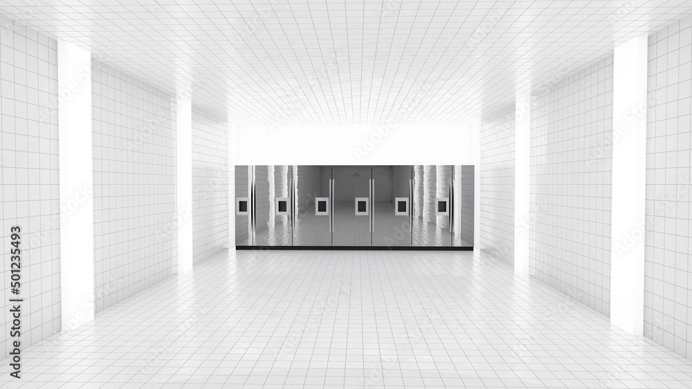 liminal space empty room light room alone Stock Illustration | Adobe Stock