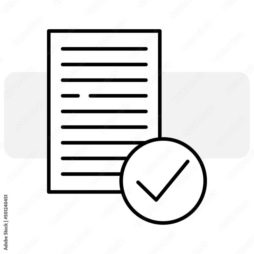 Document tick icon. Checkmark icon. Clipboard, checklist, document ...