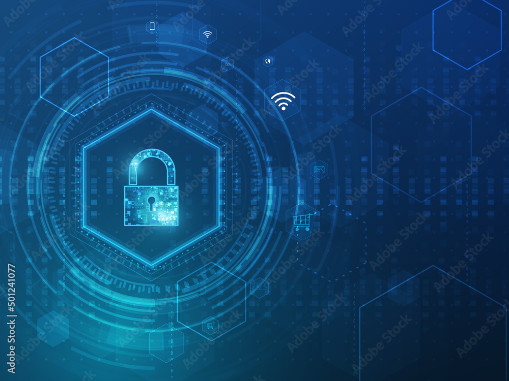 Security shield lock digital background 2d illustration Stock ...