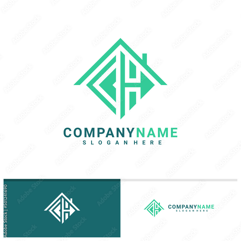 Initial C H logo vector template, Creative C H logo design concepts ...