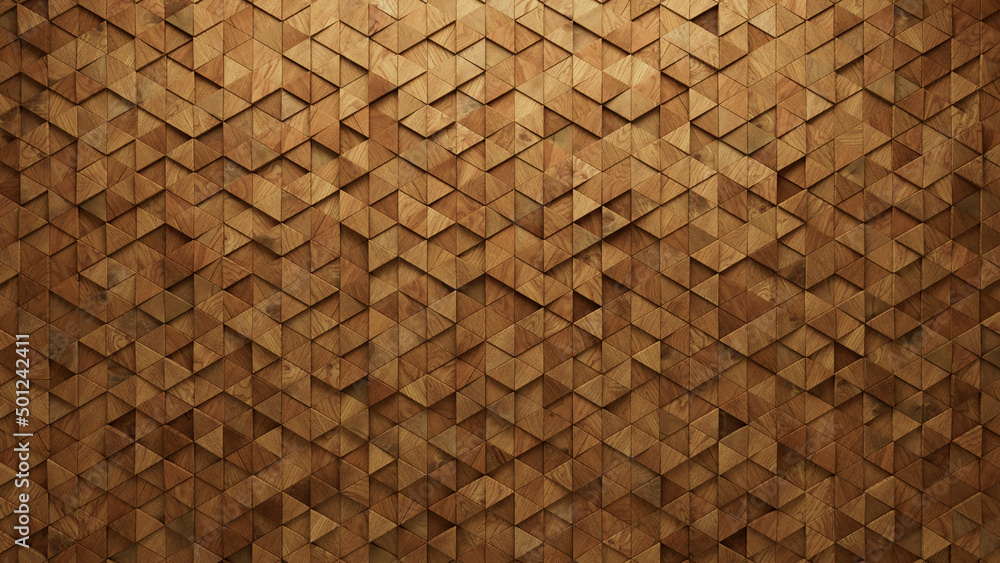 3D Tiles arranged to create a Wood wall. Natural, Soft sheen Background ...
