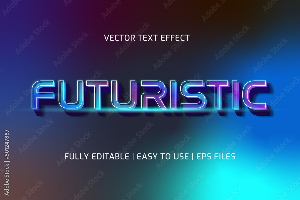 futuristic text effect fully editable Stock Vector | Adobe Stock