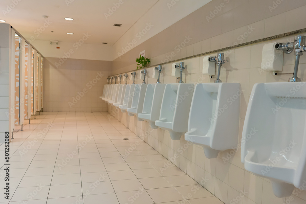Urinals Men public in toilet room, wc Stock Photo | Adobe Stock