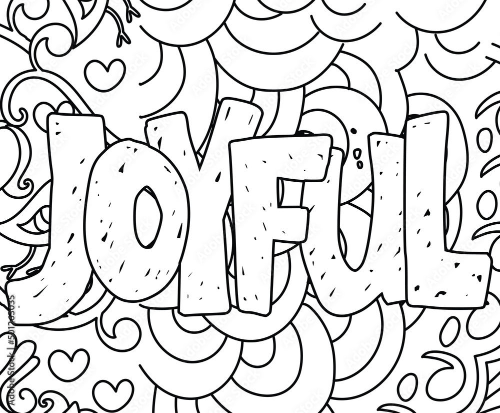 Motivational word coloring page design, Stock Vector | Adobe Stock