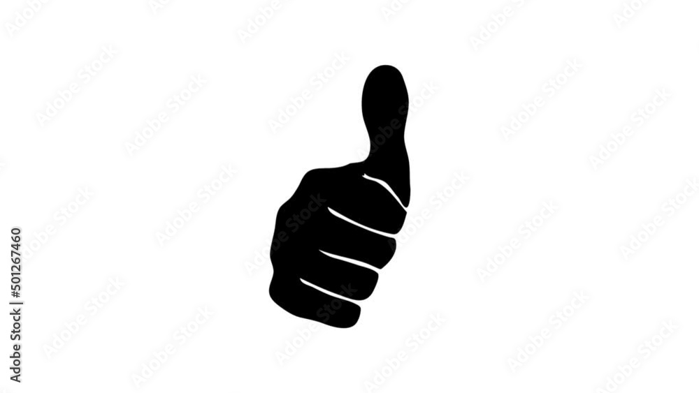 Thumb up. Ok, all right, success. Animated sign and illustration Stock ...
