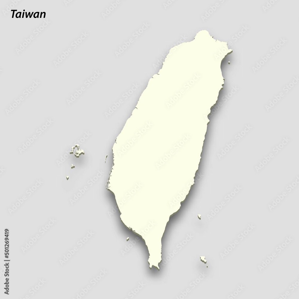 3d isometric map of Taiwan isolated with shadow Stock Vector | Adobe Stock