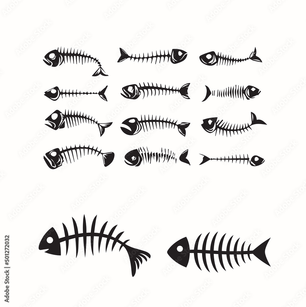 Vettoriale Stock Fishbone icon, fishbone isolated skeleton vector ...