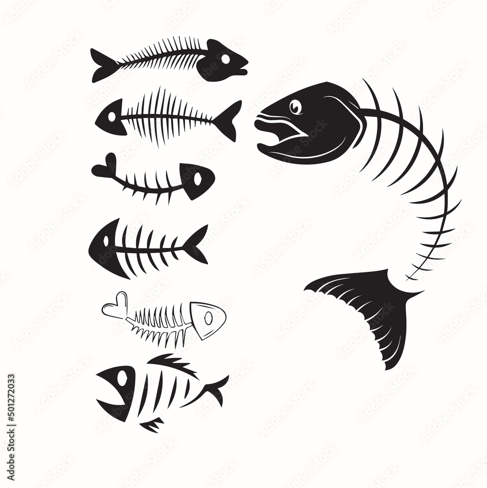 Dead Fish Skeleton Cartoon