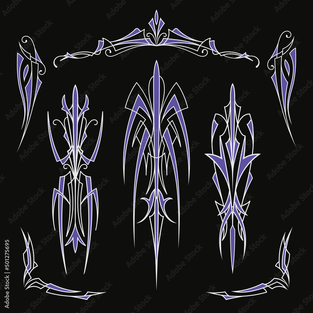 Tribal pinstripe designs old school vector Stock Vector | Adobe Stock