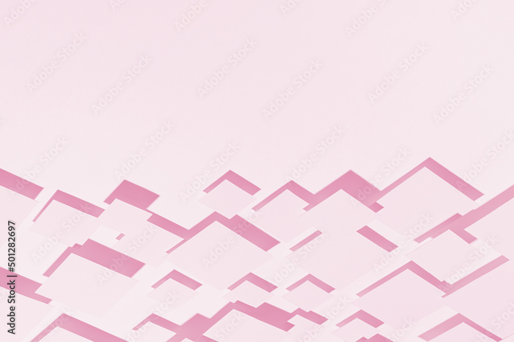 Bright shining pastel pink geometric pattern of rhombuses with ...